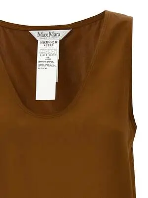 Max Mara Filly Sleeveless Silk Top - Brown