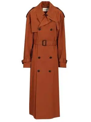 Saint Laurent Oversized Double-breasted Trench Coat - Brown