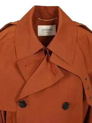 Saint Laurent Oversized Double-breasted Trench Coat - Brown