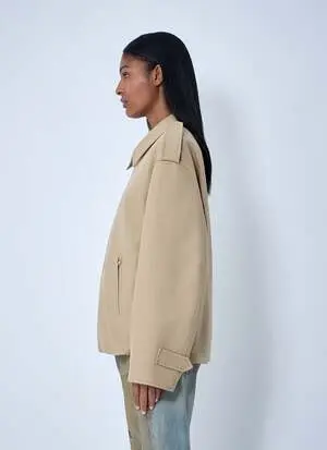 Acne Studios Cotton Satin Zip-up Jacket - Cream