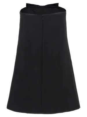SELF-PORTRAIT Crepe Bandeau Mini Dress With Beaded Bow Detail - Black