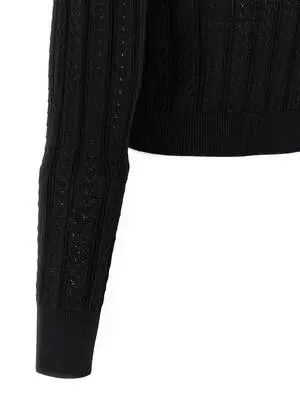 Alessandra Rich Knit Cardigan With Lapel Neck