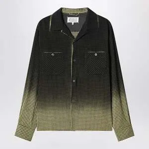 MAISON MARGIELA Gradient Check Viscose Shirt - Black