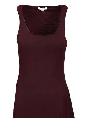 Alaïa Asymmetrical Flowing Jersey Dress With Ruffles