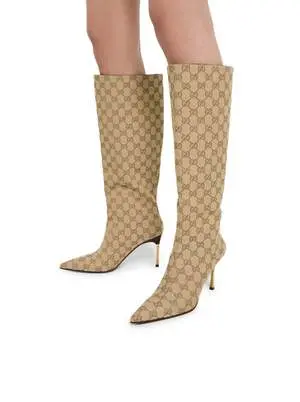Gucci Gg Fabric Stiletto Boots - Multicolor