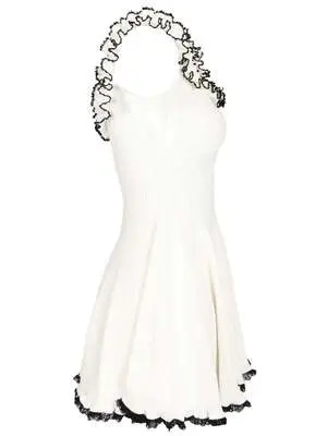 SELF-PORTRAIT Contrast Trim Knit Mini Dress