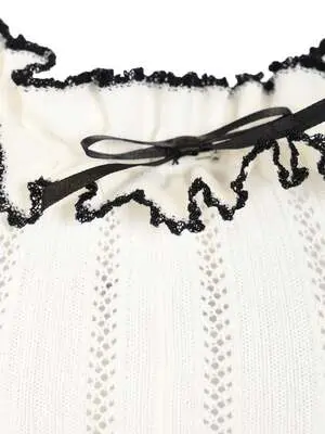 SELF-PORTRAIT Contrast Trim Knit Mini Dress