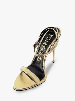 TOM FORD Laminated Leather Stiletto Sandals With Padlock Detail - Multicolor