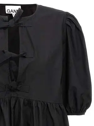 GANNI Knot Poplin Dress