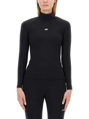 Balenciaga Long Sleeve Top With Logo - Black
