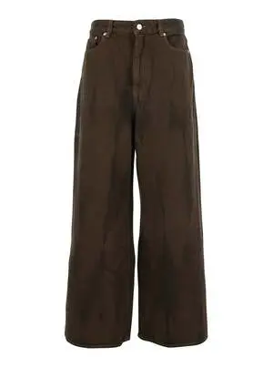 GANNI GANNI Brown Tie-Dye Denim Wide-Leg Jeans Multicolor