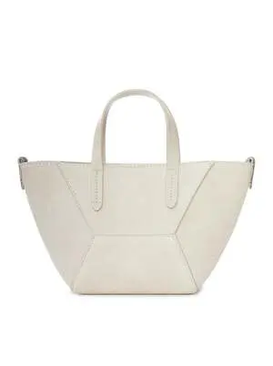 Brunello Cucinelli Suede Mini Bag With Shoulder Strap - Cream