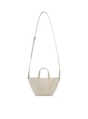 Brunello Cucinelli Suede Mini Bag With Shoulder Strap - Cream