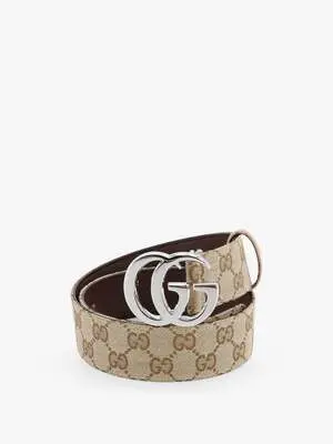 Gucci Gg Fabric Belt With Double G Buckle - Multicolor