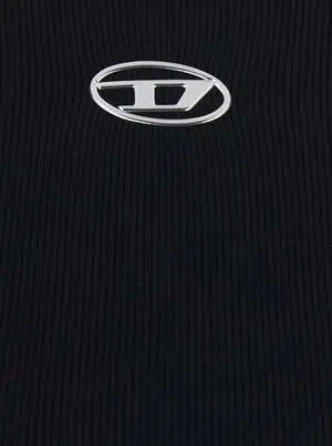 DIESEL® T-shirt With Applied Dlogo - Black