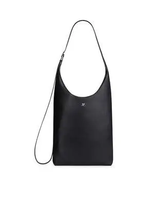 COURREGES Large Melt Leather Tote Bag - Black