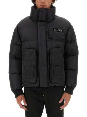 Dsquared2 Padded Down Jacket With Logo Detail - Black
