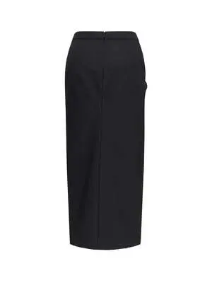 Givenchy Draped Midi Skirt In Double-faced Wool And Mohair