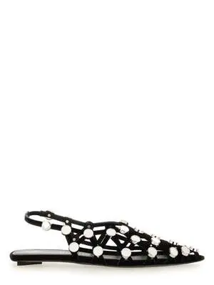 Attico Dancer Grid Flats - Black