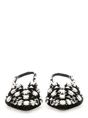 Attico Dancer Grid Flats - Black