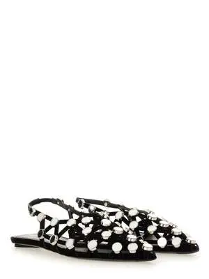 Attico Dancer Grid Flats - Black