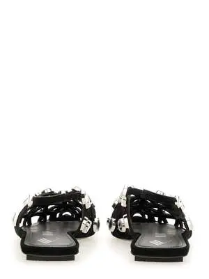 Attico Dancer Grid Flats - Black