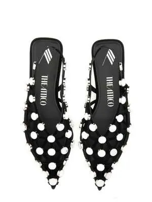 Attico Dancer Grid Flats - Black