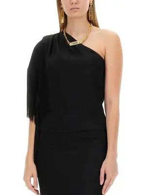 Moschino One-shoulder Top With Fringe Detail