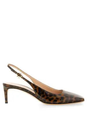 GIANVITO ROSSI GIANVITO ROSSI Slingback Christina Leopard Print Leather Heels Multicolor