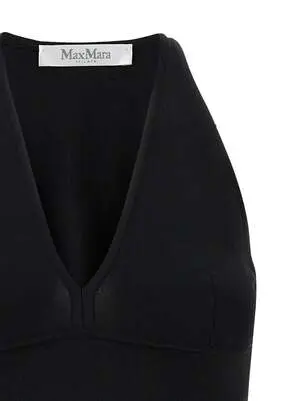 Max Mara V-neck Stretch Viscose Crêpe Top