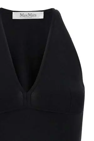 Max Mara V-neck Stretch Viscose Crêpe Top