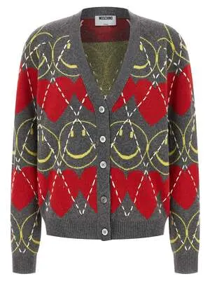 Moschino Smiley® Heart Inlay Cardigan - Multicolor