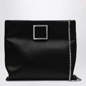 ROGER VIVIER Trompette Clutch In Satin - Black