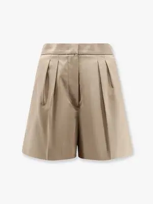 Max Mara Tabacco Stretch Cotton Shorts - Multicolor