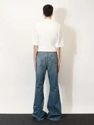 Rick Owens Wide Leg Faded Effect Denim Jeans - Multicolor