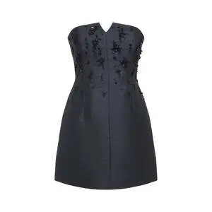 Alberta Ferretti Strapless Tailoring Dress - Gray