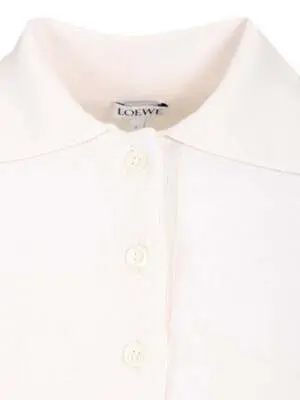 Loewe Cashmere And Silk Blend Polo Shirt - White