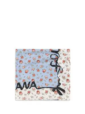 Dolce & Gabbana Silk Scarf With Rose Print - Multicolor