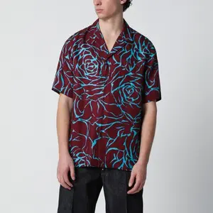 Dries Van Noten Burgundy Shirt With Archive Rose Print
