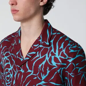 Dries Van Noten Burgundy Shirt With Archive Rose Print