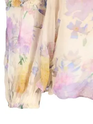 Zimmermann Luna Blouse With Puff Sleeves And Ruffles - Multicolor