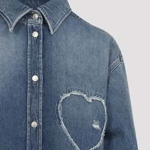 Moschino Heart Detail Denim Shirt