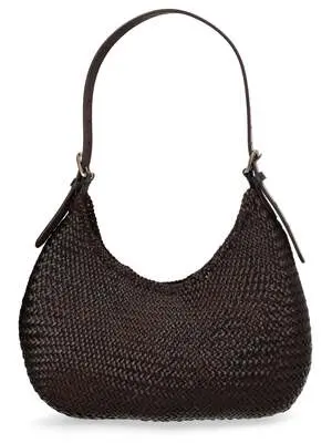 DRAGON DIFFUSION Dragon Diffusion Half Moon Woven Leather Shoulder Bag