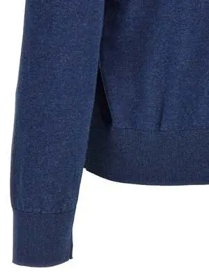 Dsquared2 Melange Cotton Crewneck Sweater With Logo Patch