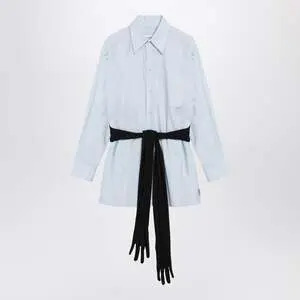 MAISON MARGIELA Cotton Shirt With Detachable Gloves - Blue