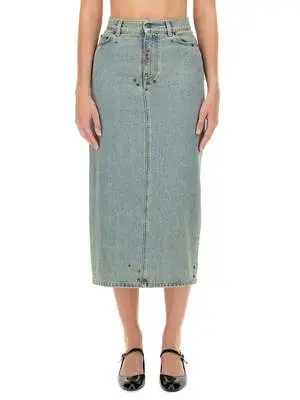 Moschino Denim Midi Skirt - Blue