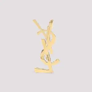 Saint Laurent Cassandre Logo Pin With Mini Stones