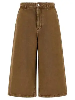 AMI Paris Garment-dyed Denim Bermuda Shorts - Brown