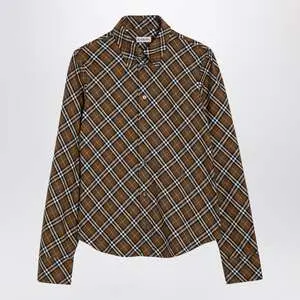 Burberry Check Cotton Shirt - Brown
