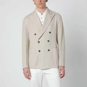 Tagliatore Double-Breasted Cotton Jacket Cream